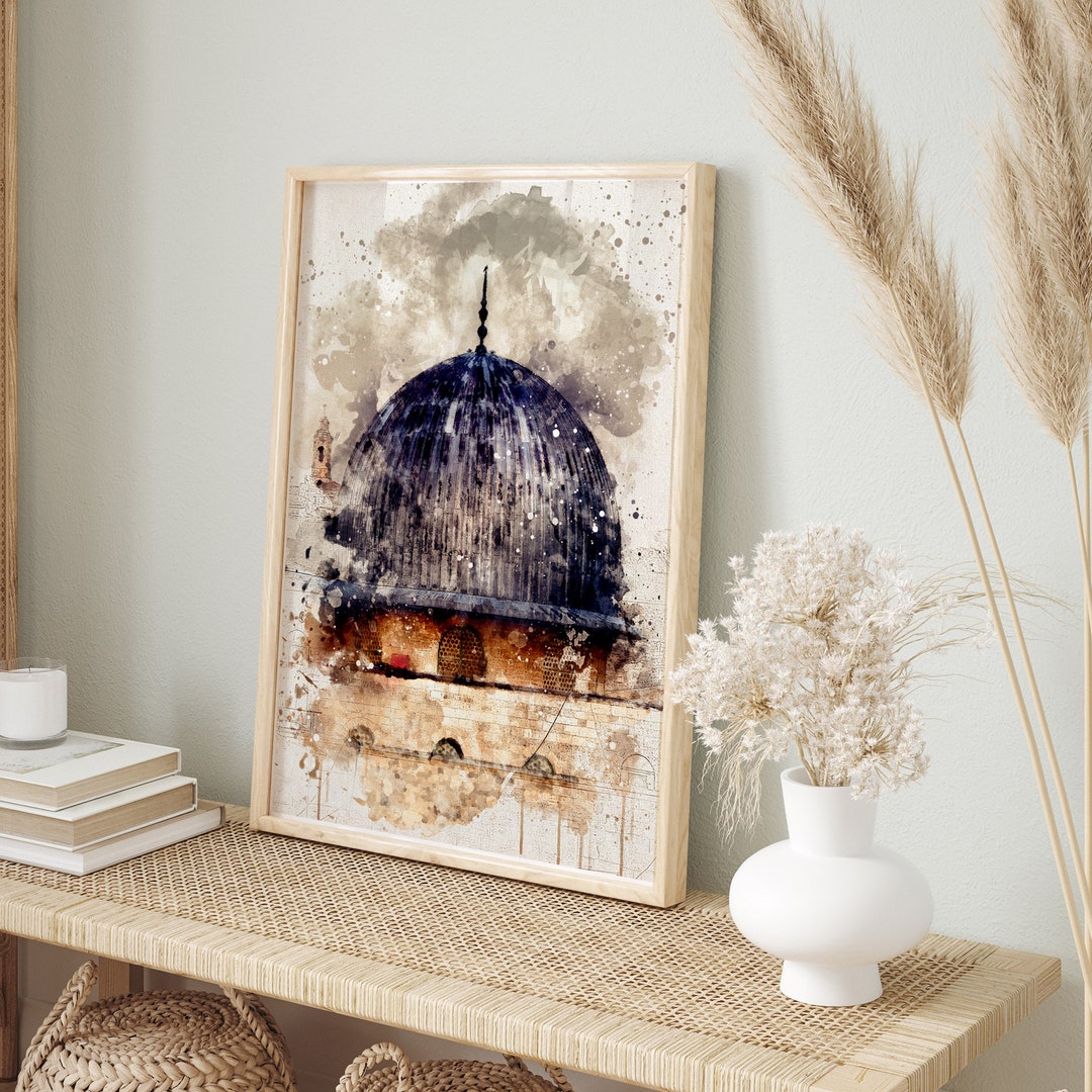 Palestine Masjid Al Aqsa Watercolour Islamic Wall Art Print - Etsy