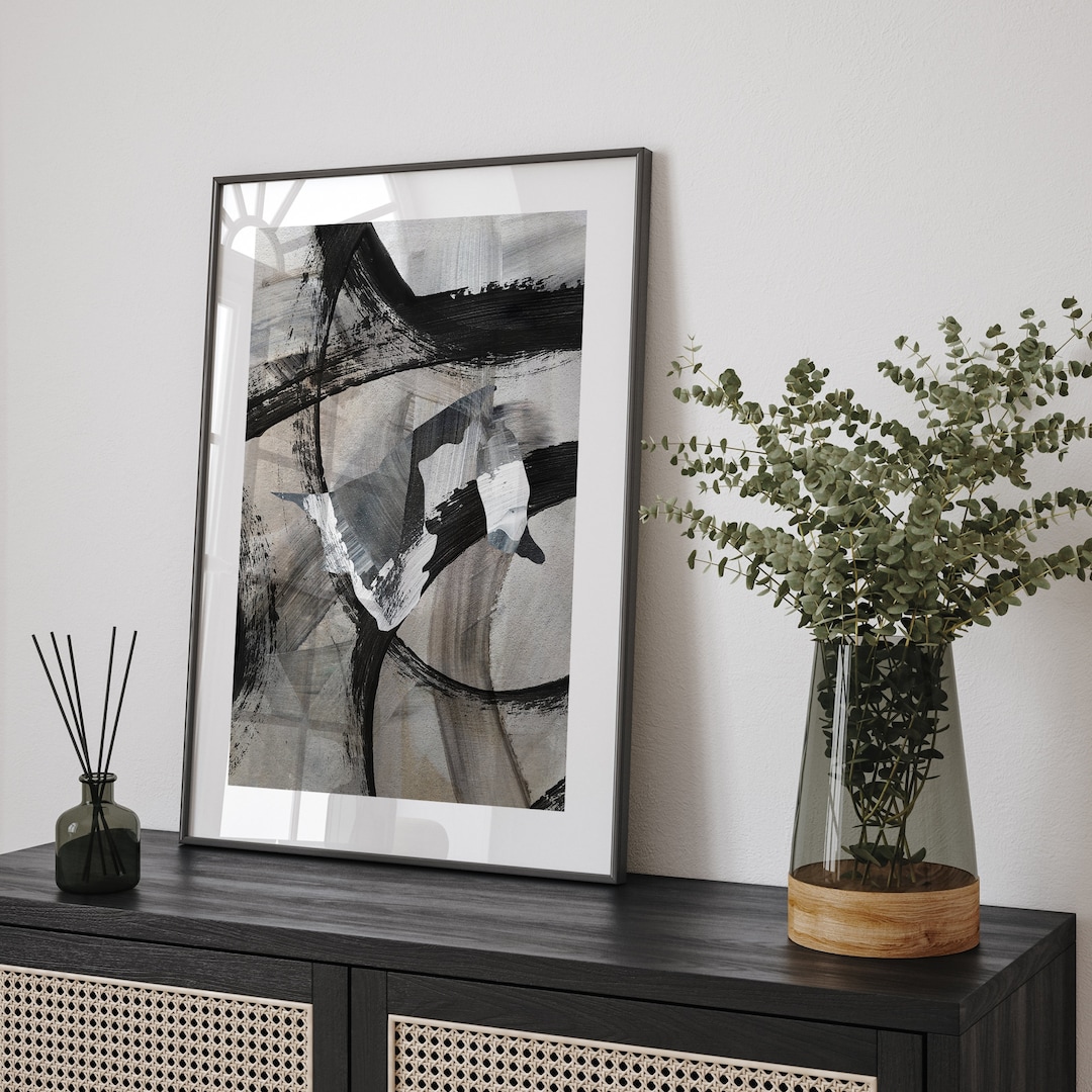 Brunei Map | Black & Grey Abstract Painting Map of Brunei Wall Art ...