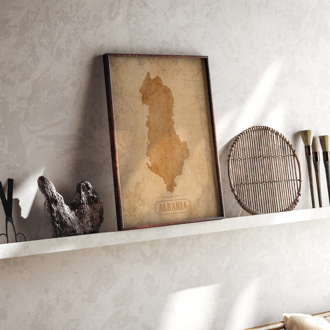 Vintage Albania Map Wall Art Print - Etsy