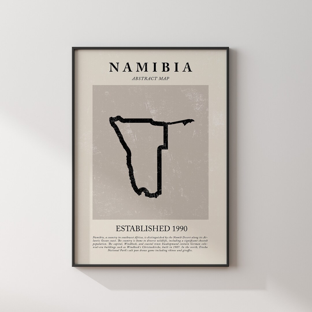 Namibia Map Vintage Abstract Wall Art Print Picasso + Matisse Inspired ...