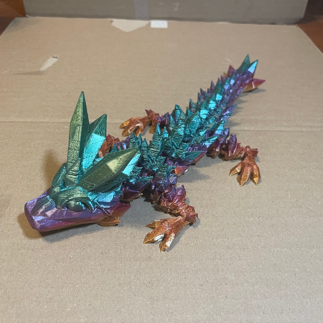 3D Printed Articulated Crystal Dragon 3D Printed Cinderwing3d Flexi ...