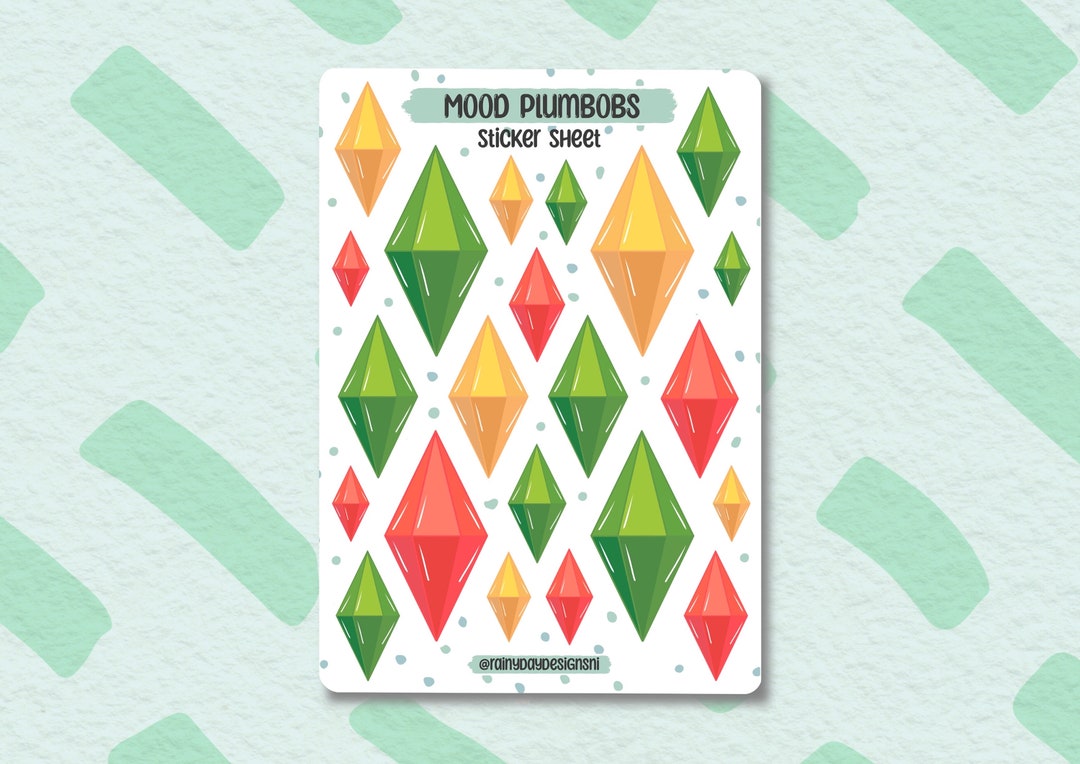 Mood Plumbobs- Sims Inspired Sticker Sheet - Plumbobs Stickers - Etsy
