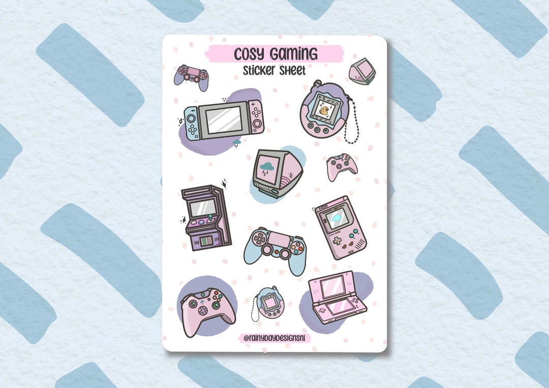 Cosy Gaming Sticker Set Cute Vintage Gaming Stickers - Etsy