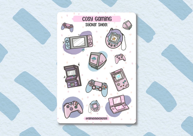 Cosy Gaming Sticker Set Cute Vintage Gaming Stickers - Etsy