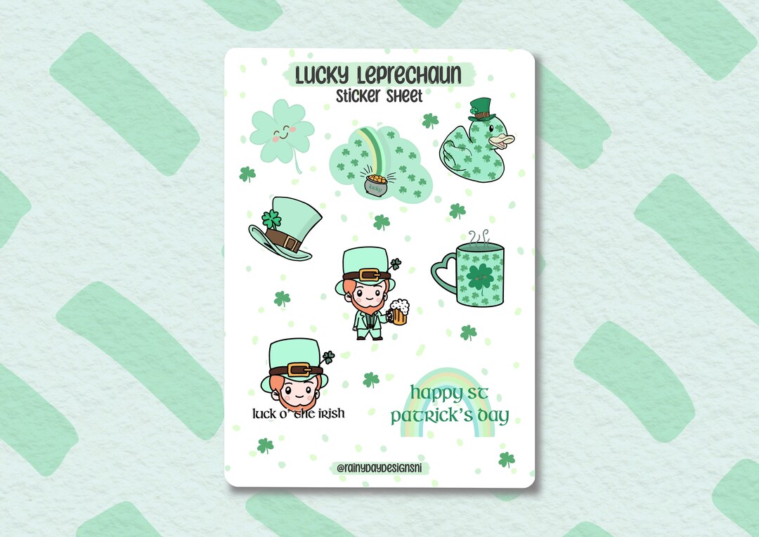 Lucky Leprechaun St Patrick's Day Sticker Sheet - Etsy
