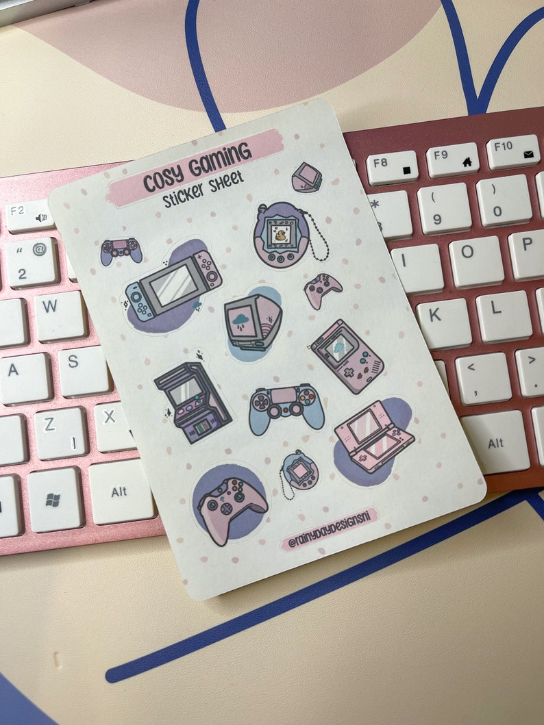 Cosy Gaming Sticker Set - Cute Vintage Gaming Stickers - Etsy