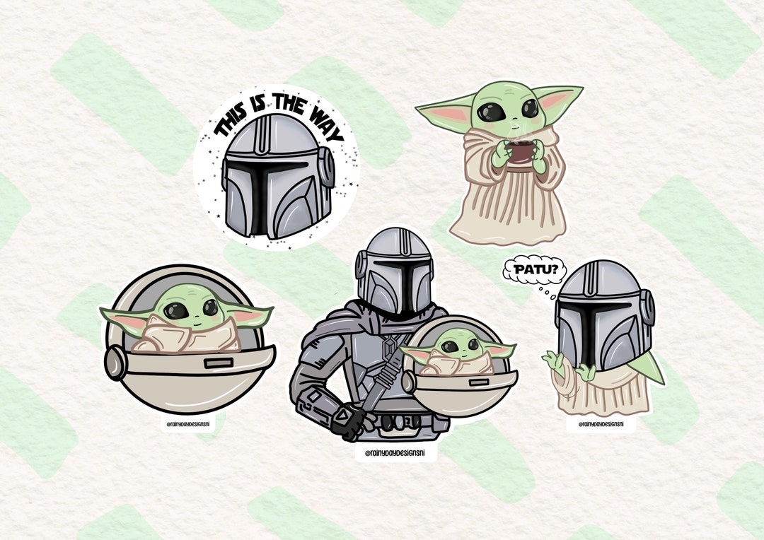 Mando & Grogu Stickers Mandalorian and Baby Yoda Cute - Etsy