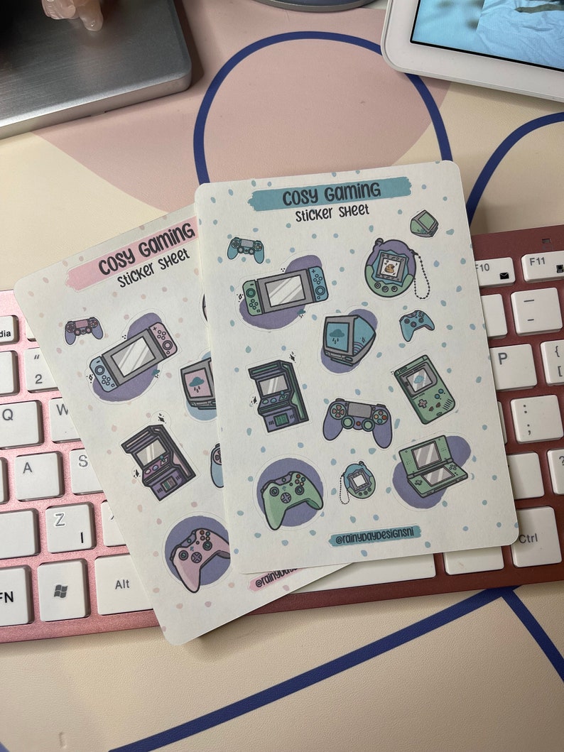 Cosy Gaming Sticker Set Cute Vintage Gaming Stickers - Etsy