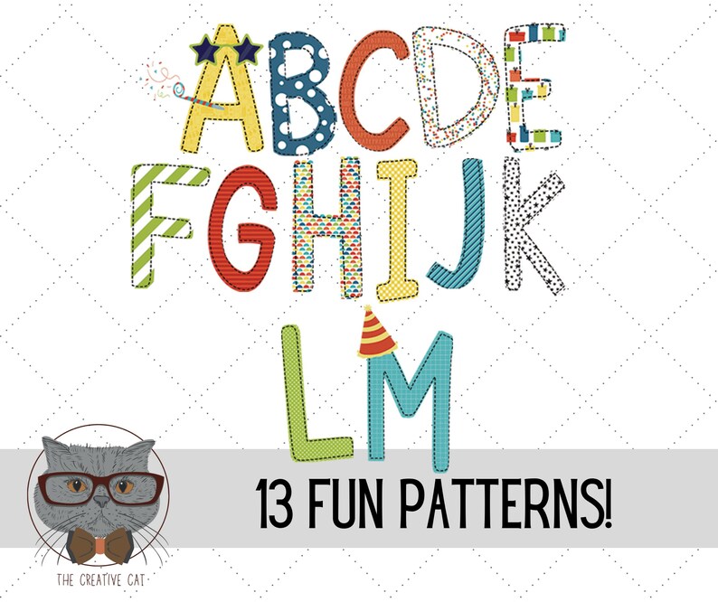 Birthday Alphabet PNG Font Bundle, Bright Birthday Party Letters Alpha ...