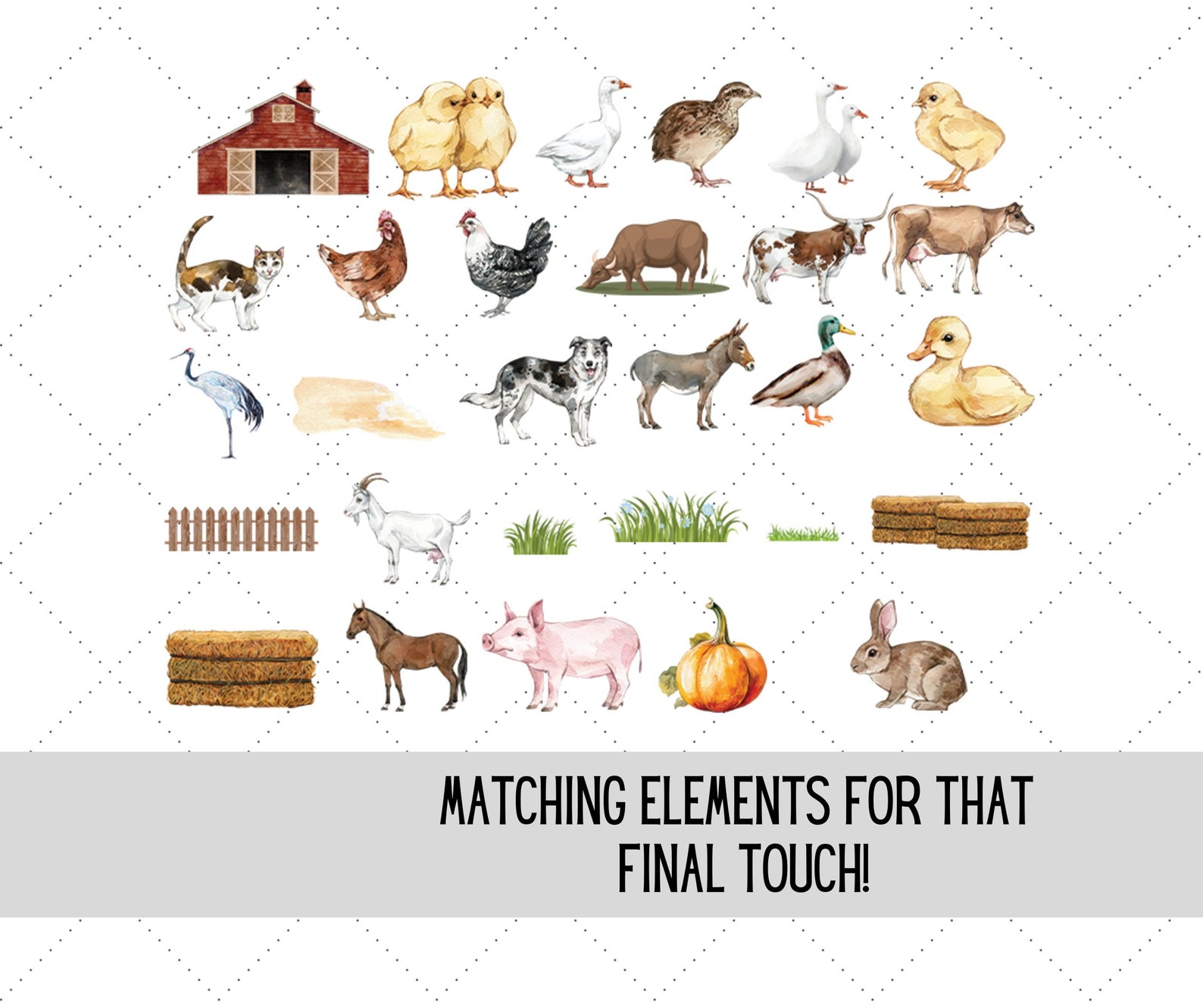 Farm Alphabet PNG Font Bundle, Cute Barnyard Alpha Font, Barn Animal ...