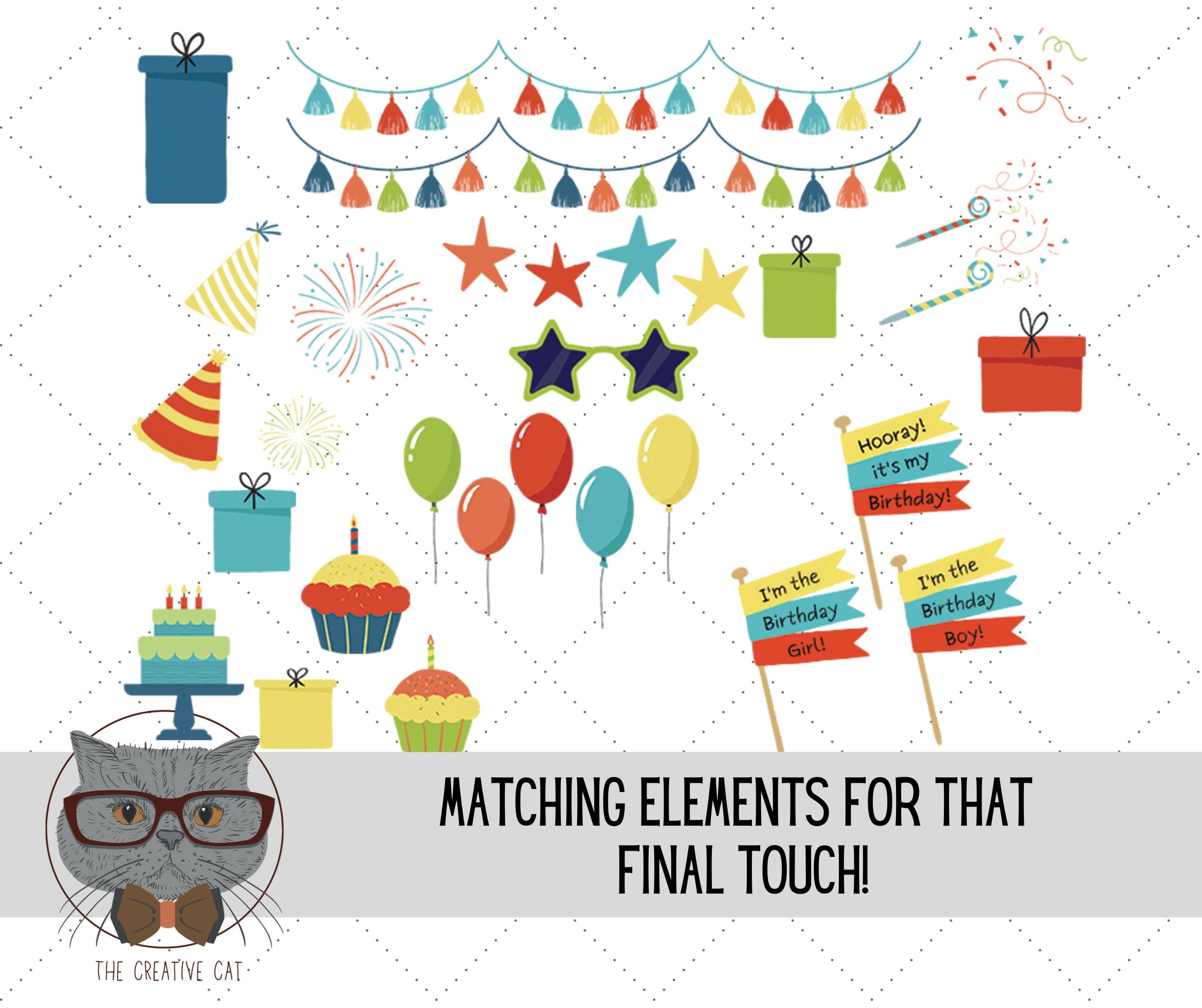 Birthday Alphabet PNG Font Bundle, Bright Birthday Party Letters Alpha ...