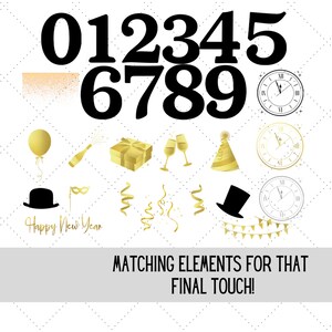 New Years Alphabet PNG Font Bundle, Party Letters Alpha Font, New Year ...
