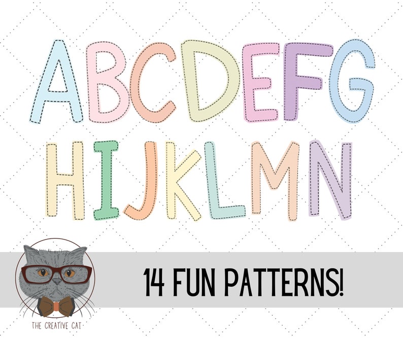 Pastel Solid Alphabet PNG Font Bundle, Cute Letters Alpha Font ...