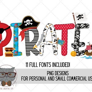 Pirate Alphabet PNG Font Bundle, Pirate Captain Alpha Font, Sublimation ...