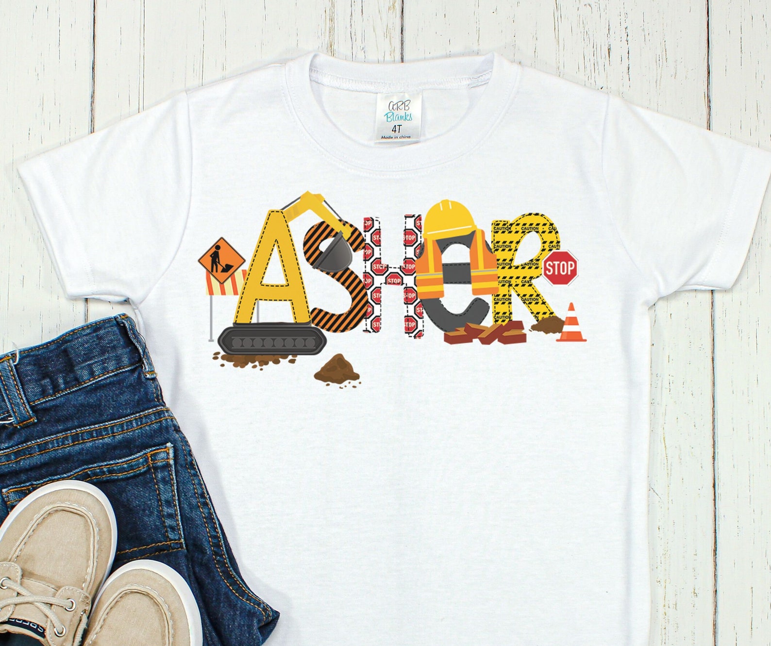 Construction Alphabet PNG Font Bundle, Builder Excavator Letters Alpha ...