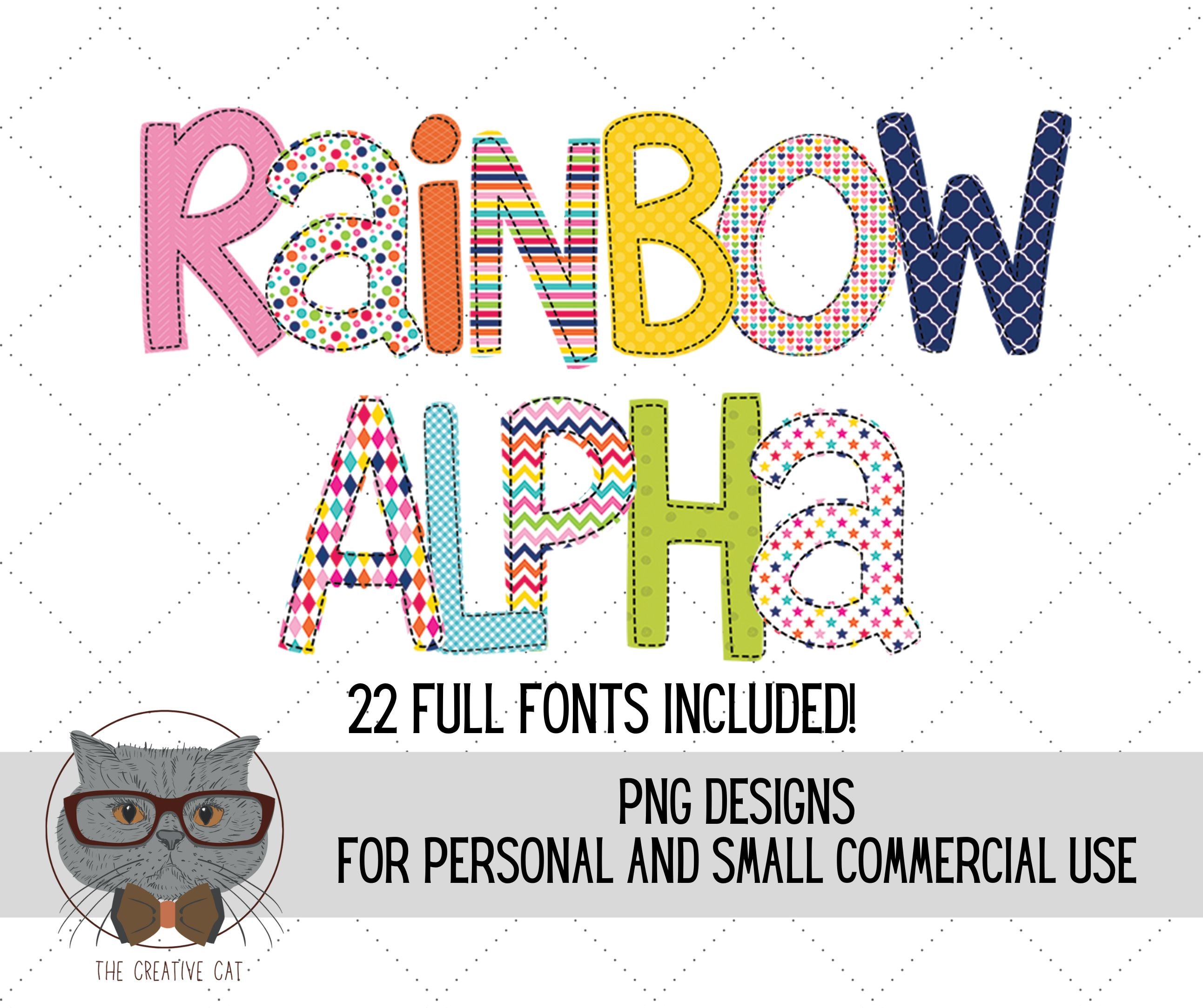 Rainbow Alphabet PNG Font Bundle, Cute Spring Alpha Font, Summer Alpha ...