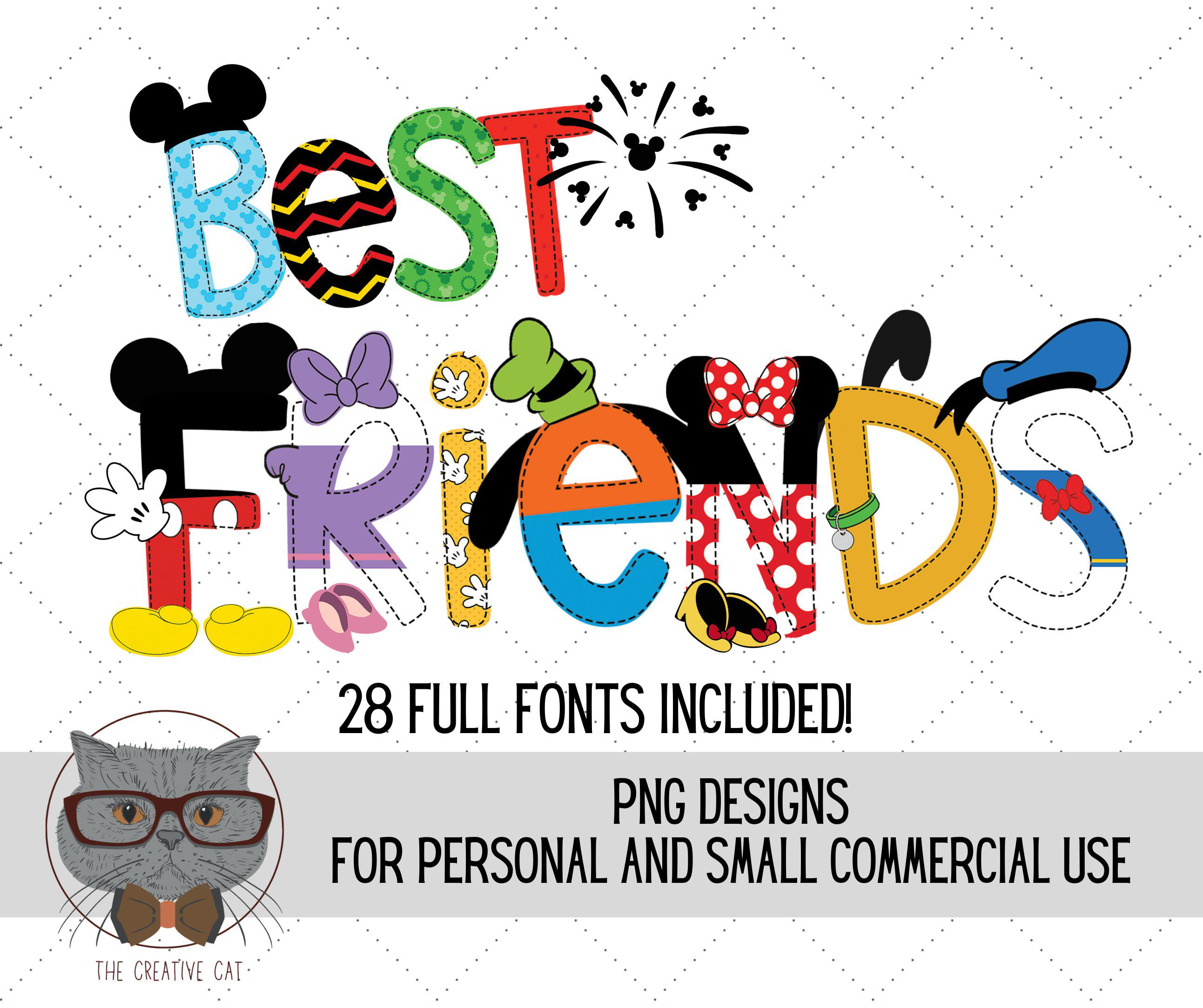 Mouse Friends Alphabet PNG Font Bundle, Character Letters Alpha Font ...