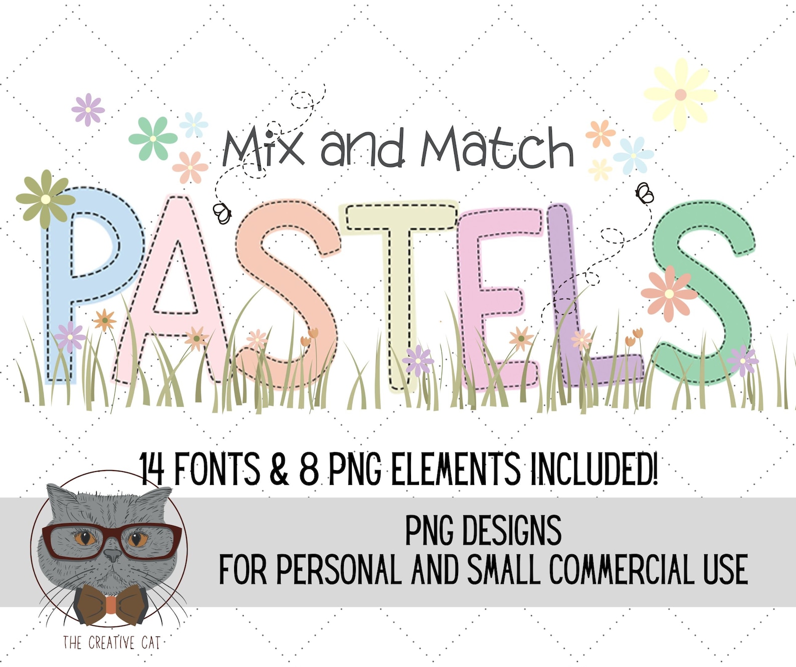 Pastel Solid Alphabet PNG Font Bundle, Cute Letters Alpha Font ...