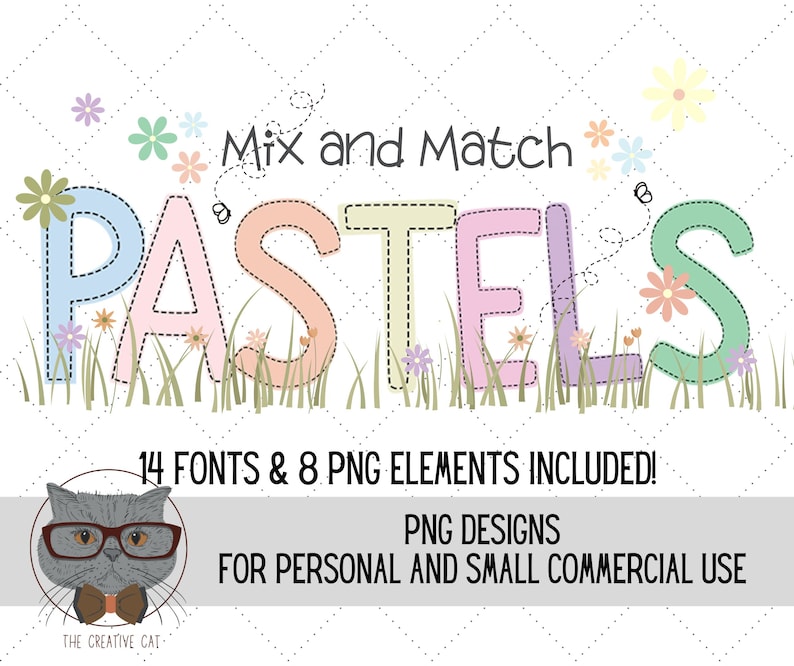 Pastel Solid Alphabet PNG Font Bundle, Cute Letters Alpha Font ...