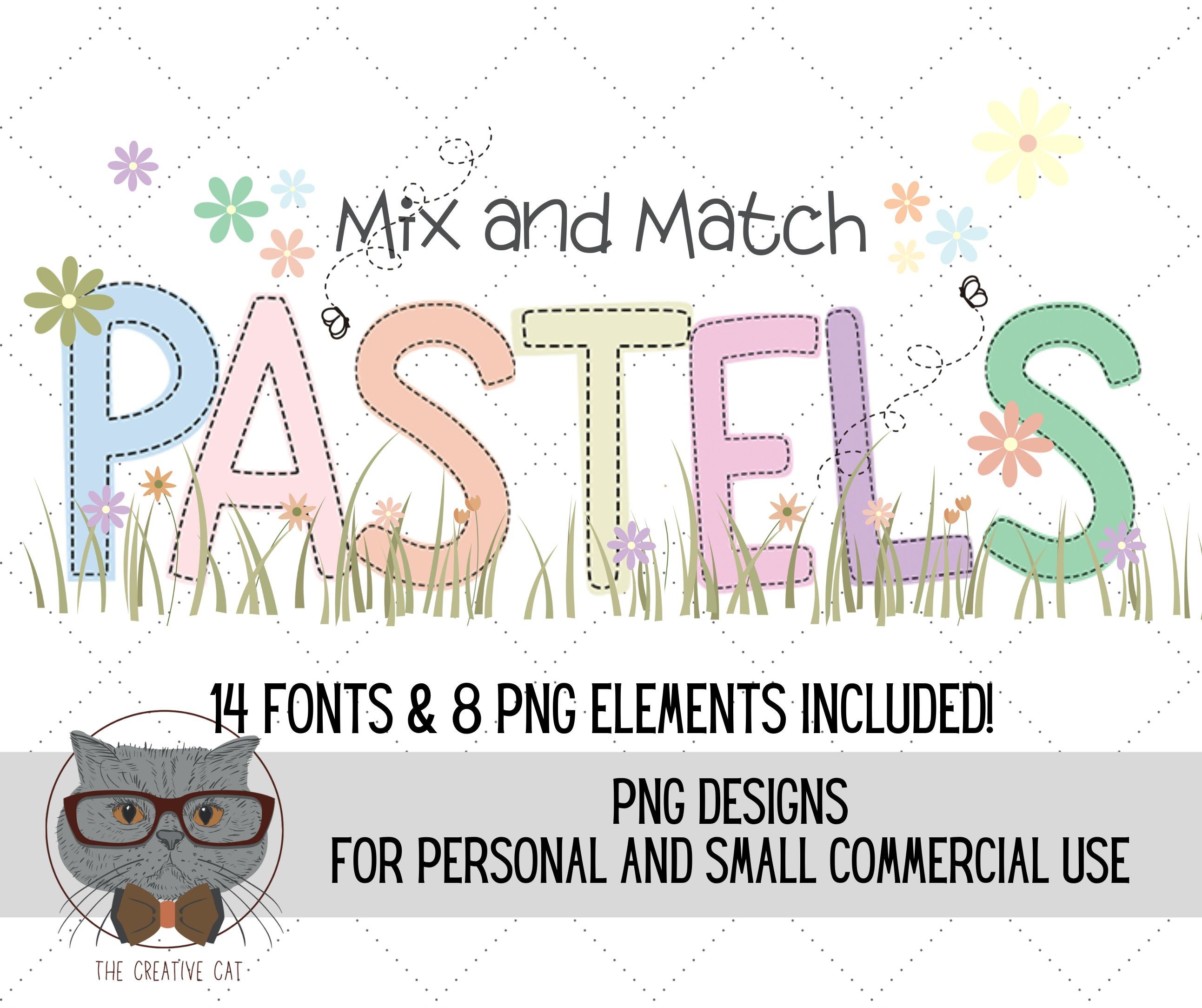 Pastel Solid Alphabet PNG Font Bundle, Cute Letters Alpha Font ...