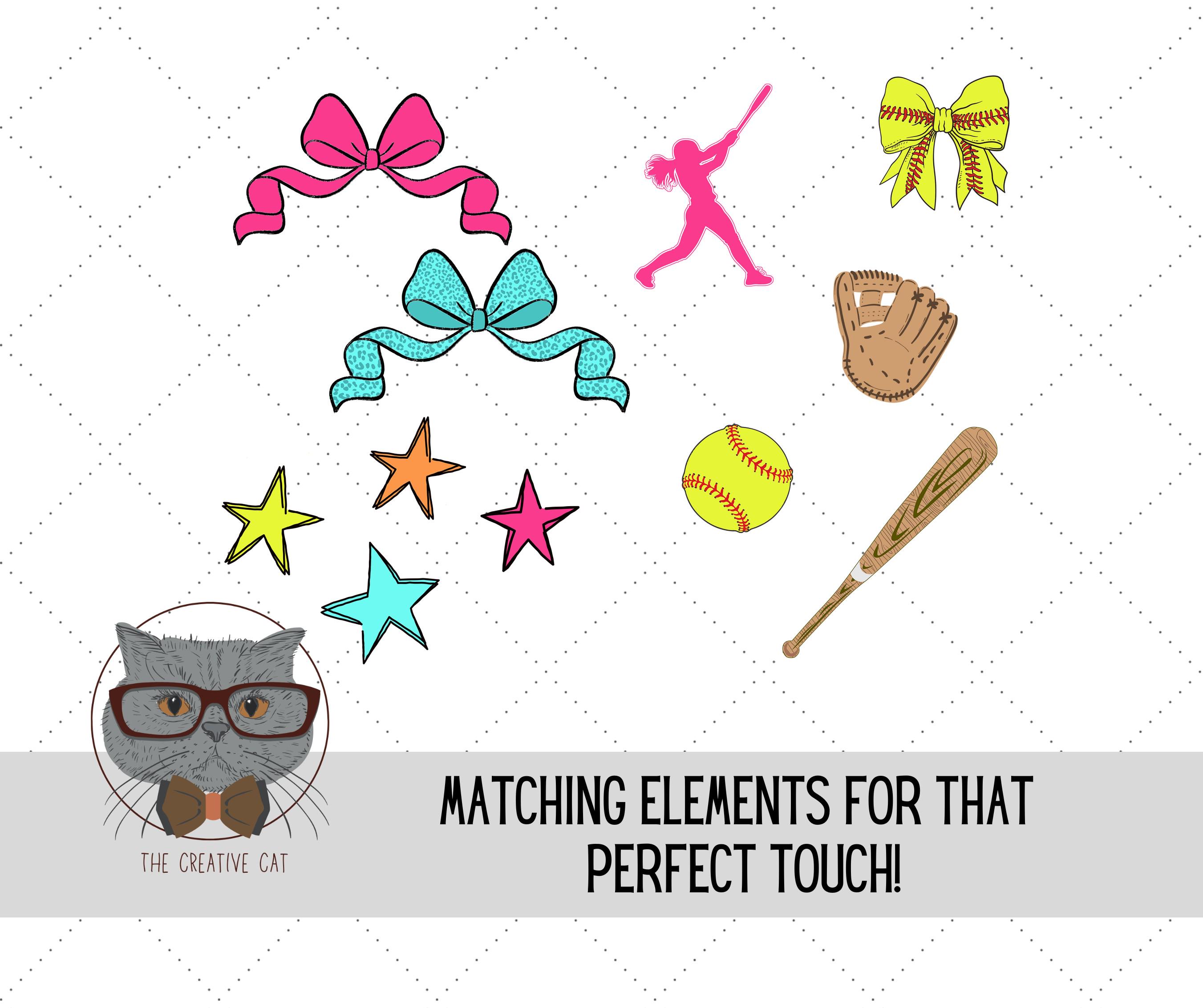 Softball Alphabet PNG Font Bundle, Softball Alpha Font, Sublimation ...
