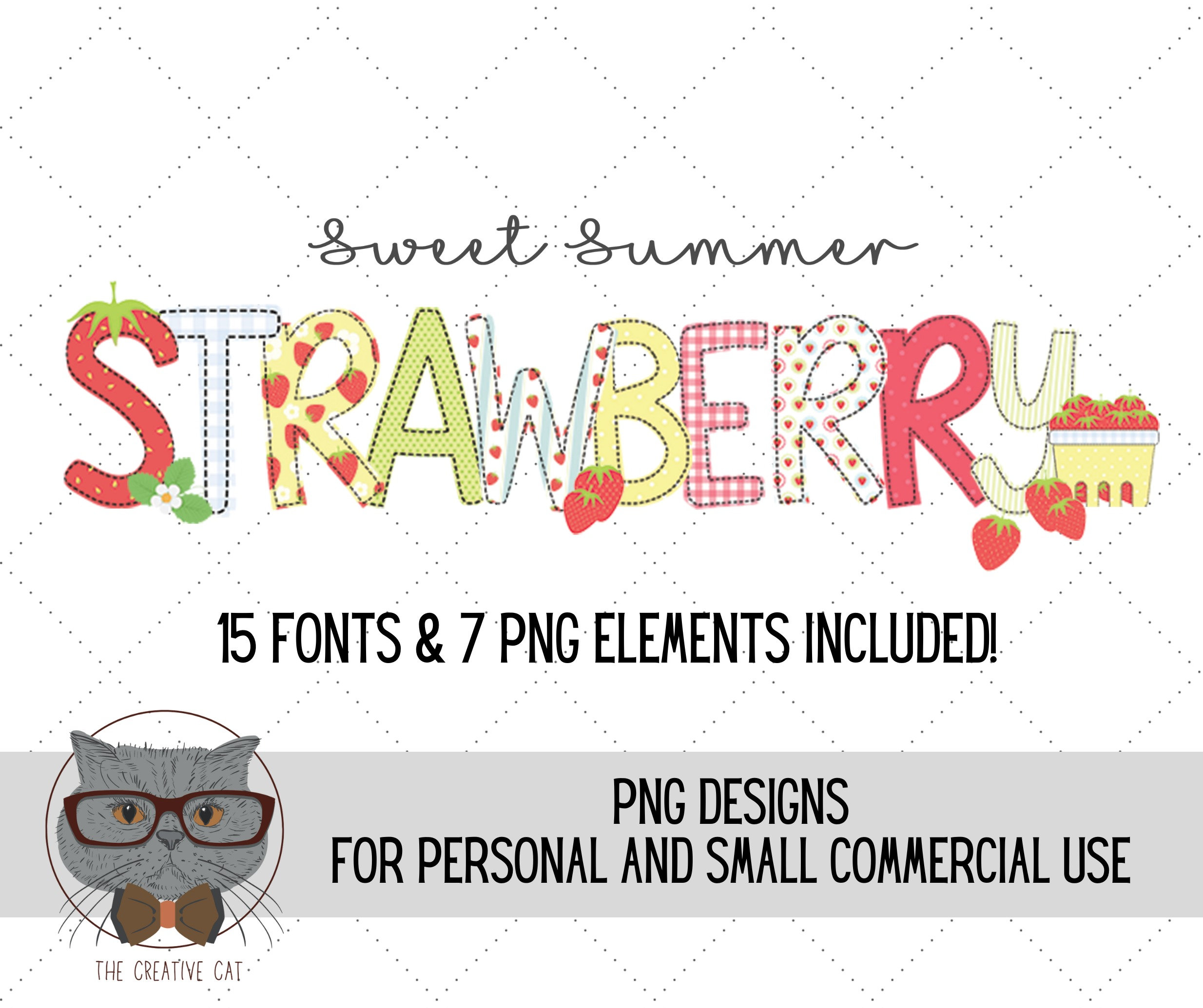 Cute Strawberry Alphabet PNG Font Bundle, Cute Berry Alpha Font, Summer ...