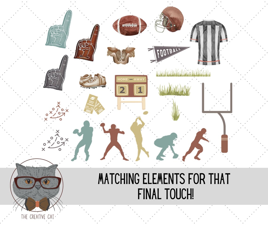 Vintage Football Alphabet PNG Font Bundle, Gameday Letters Alpha Font ...