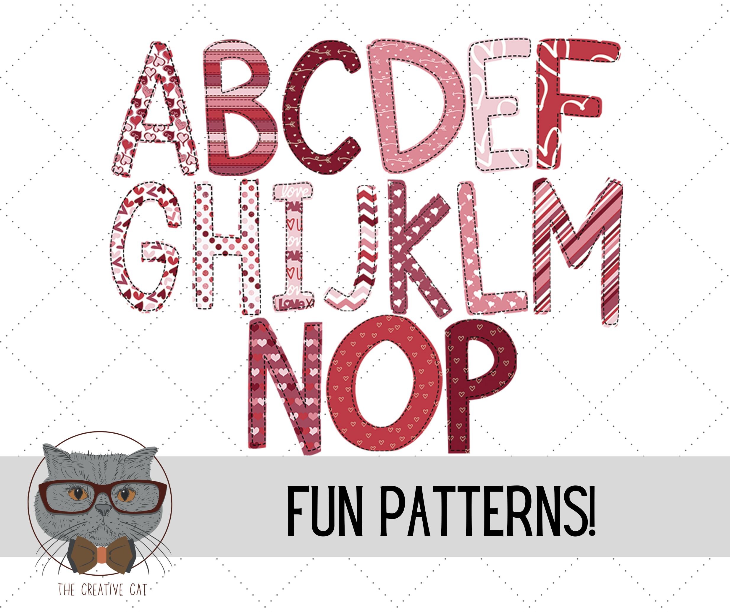 Valentine Alphabet PNG Font Bundle, Cute Love Alpha Font, Candy Alpha ...