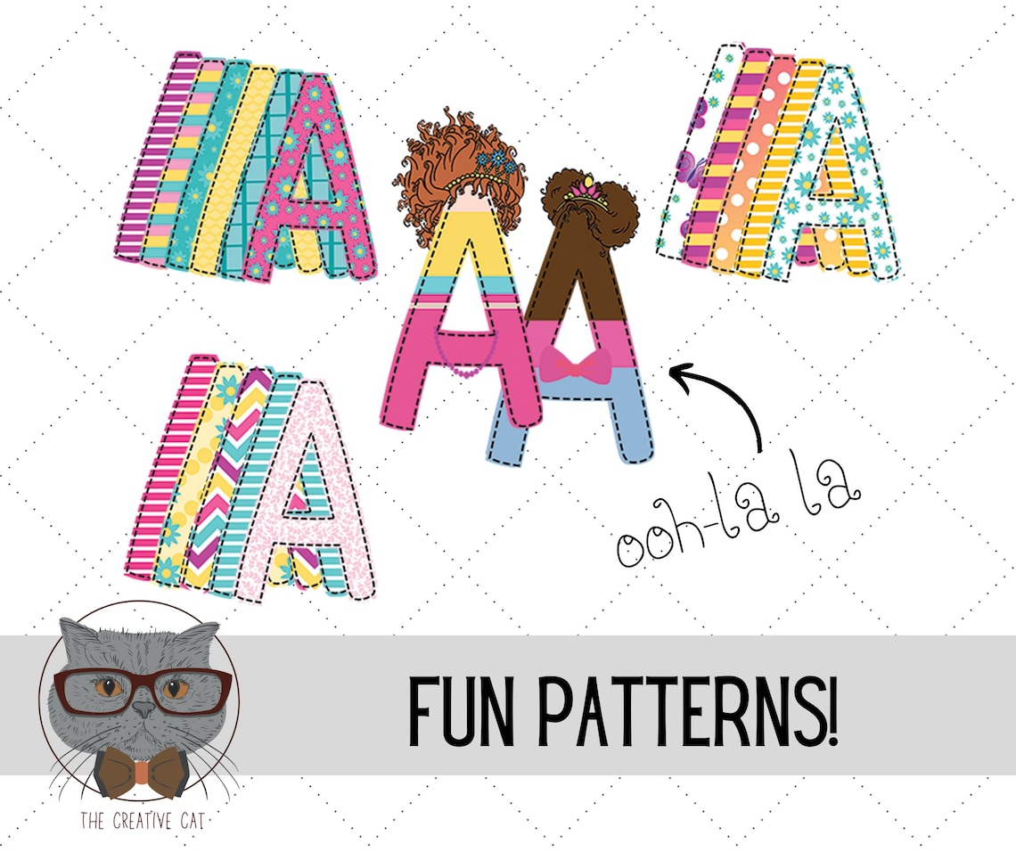 Fancy Alphabet PNG Font Bundle, Cute Tea Party Font, Nancy Font ...