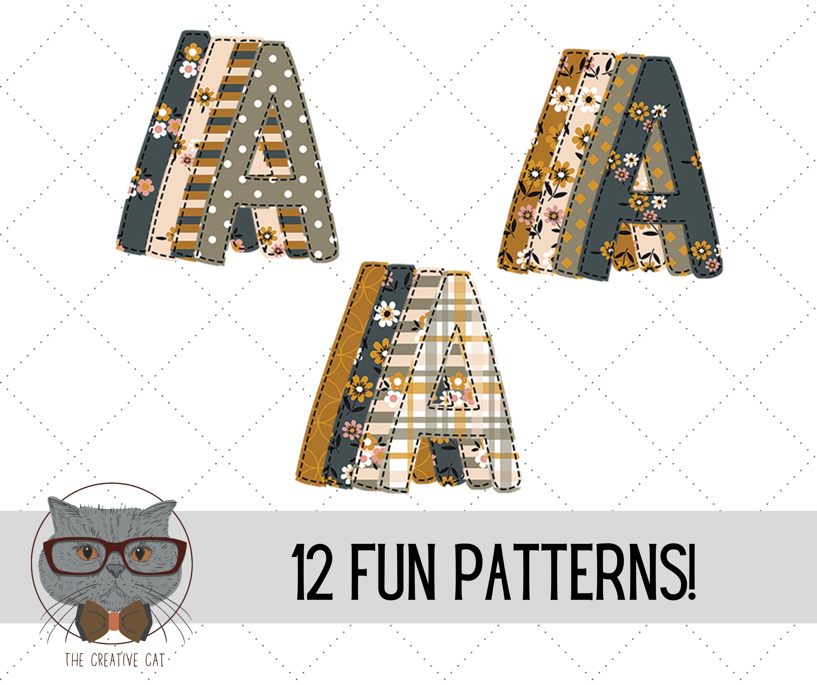 Fall Floral Boho Alphabet PNG Font Bundle, Cute Flower Alpha Font ...