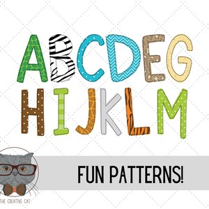 Zoo Safari Alphabet PNG Font Bundle, Watercolor Zoo Animal Letters ...