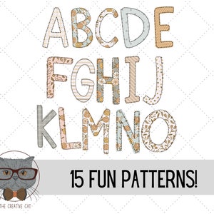 Boho Floral Alphabet PNG Font Bundle, Cute Flower Alpha Font, Summer ...