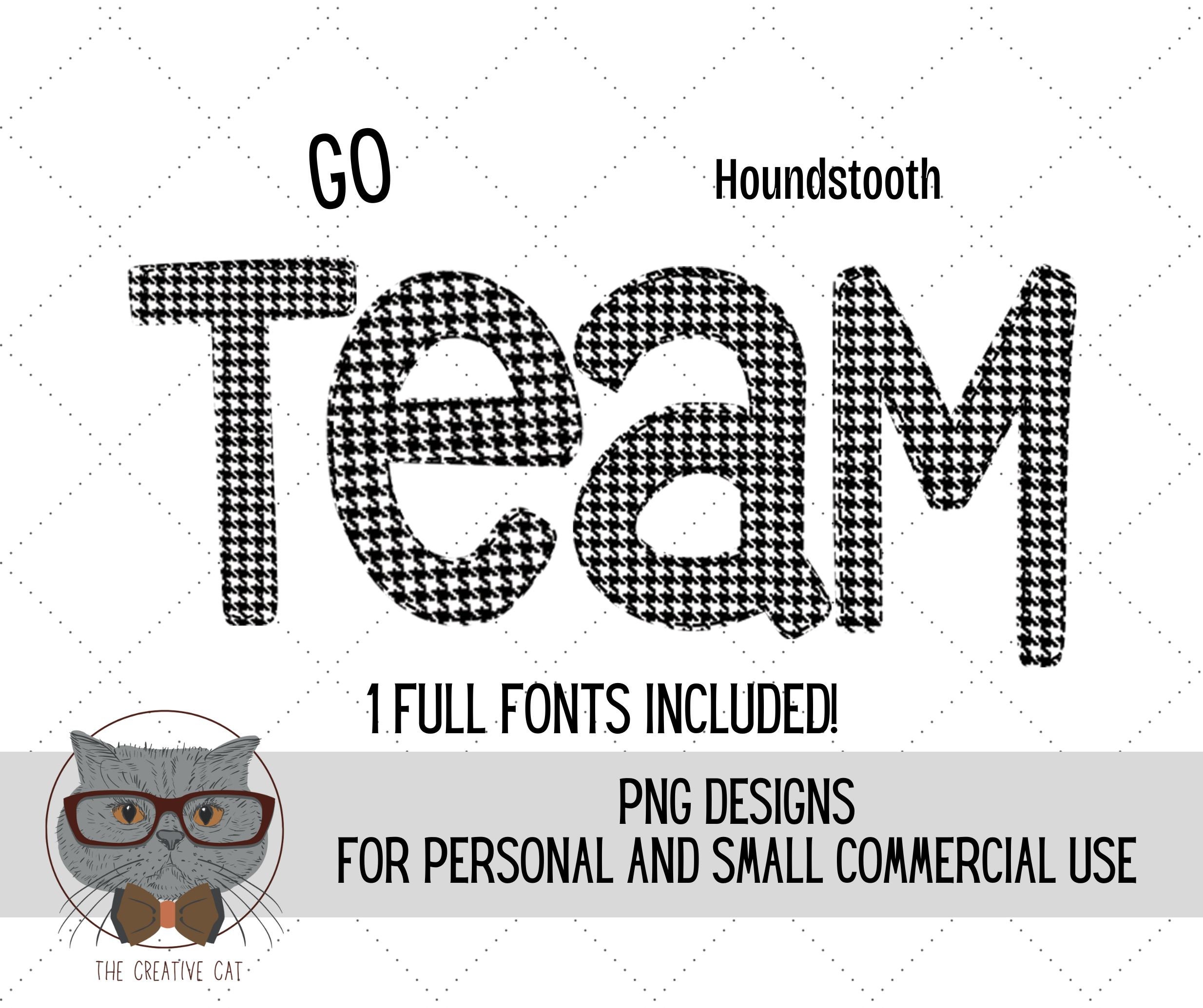Houndstooth Alphabet PNG Font Bundle, Football Letters Alpha Font ...