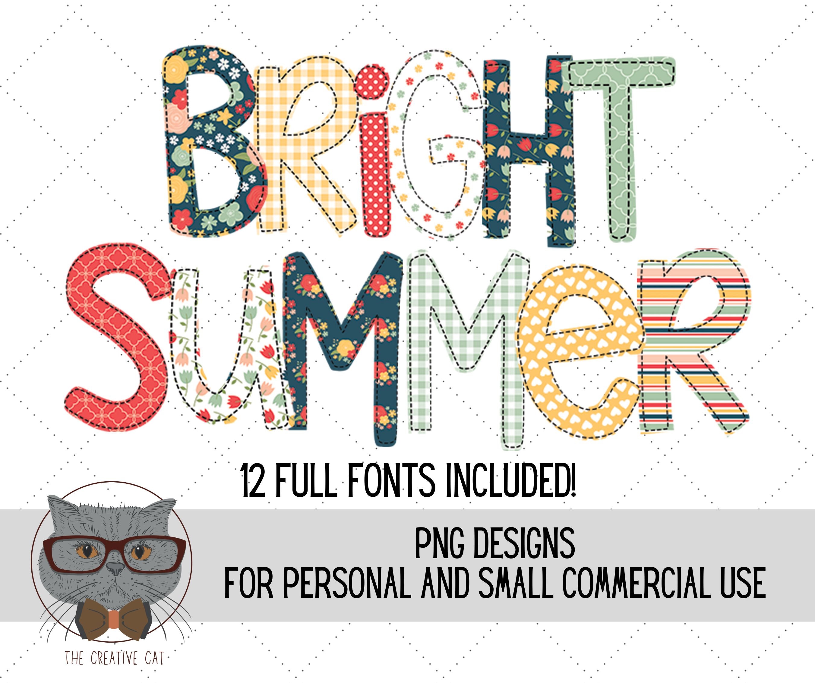 Bright Floral Alphabet PNG Font Bundle, Cute Letters Alpha Font ...