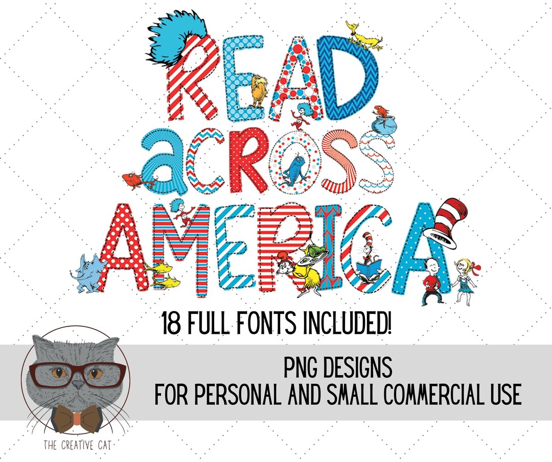 Read America Alphabet PNG Font Bundle, Reading Letters Alpha Font ...