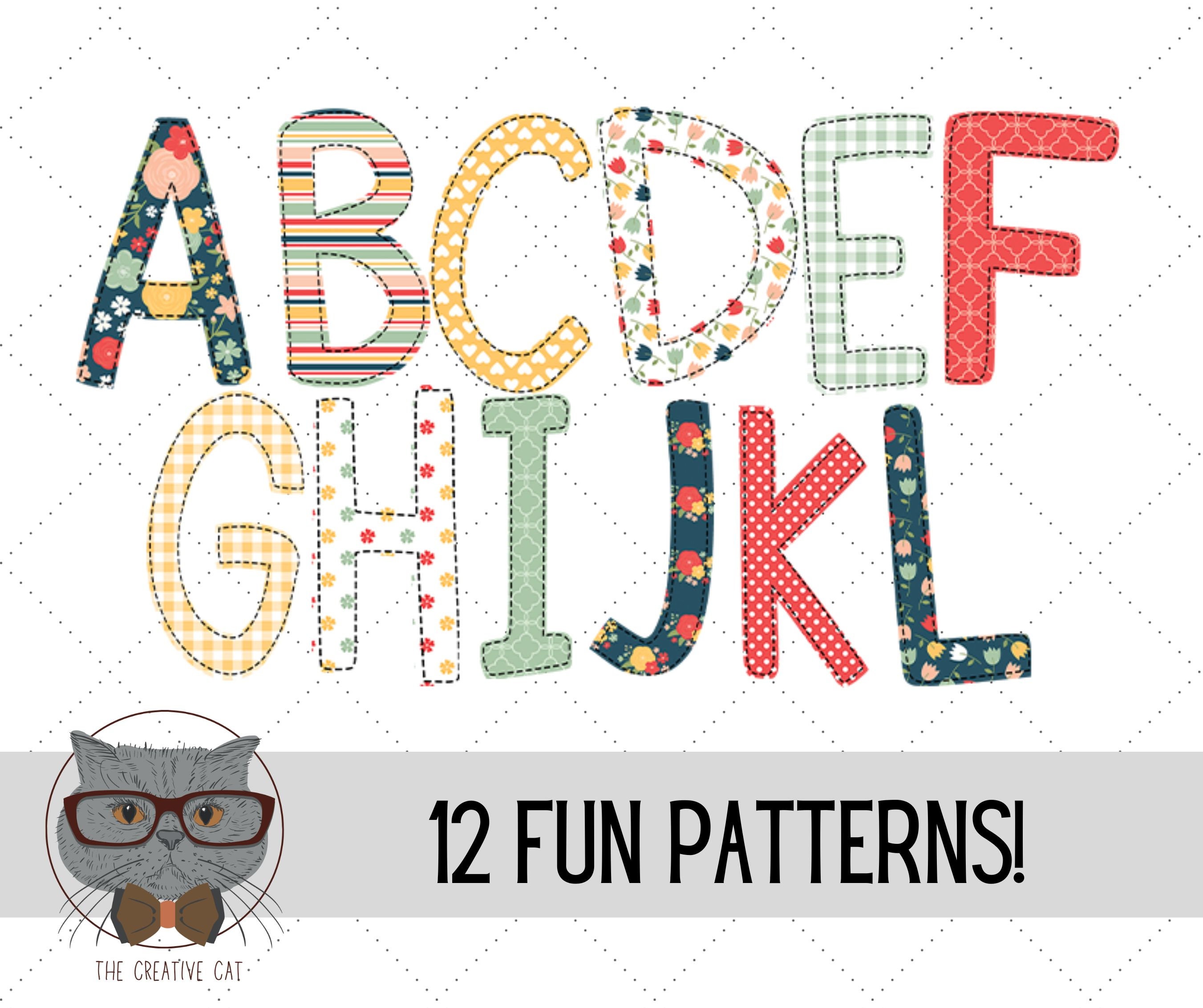 Bright Floral Alphabet PNG Font Bundle, Cute Letters Alpha Font ...