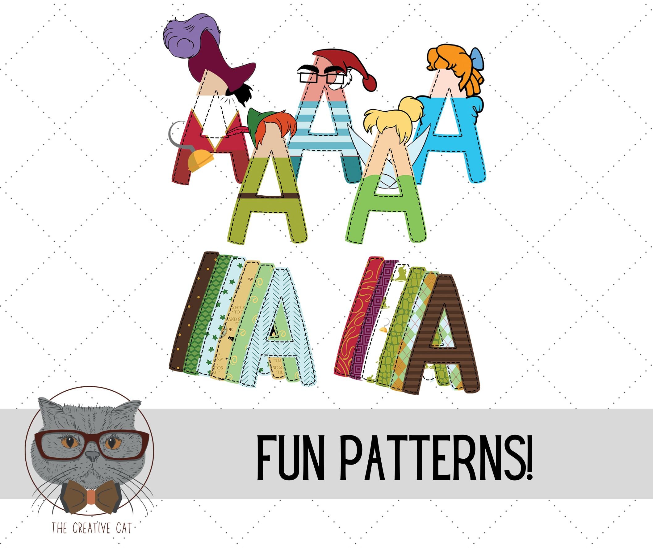 Never Grow up Alphabet PNG Font Bundle, Tink Letter Alpha Font ...