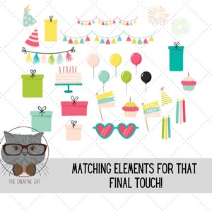 Birthday Alphabet Pink PNG Font Bundle, Bright Birthday Party Letters ...