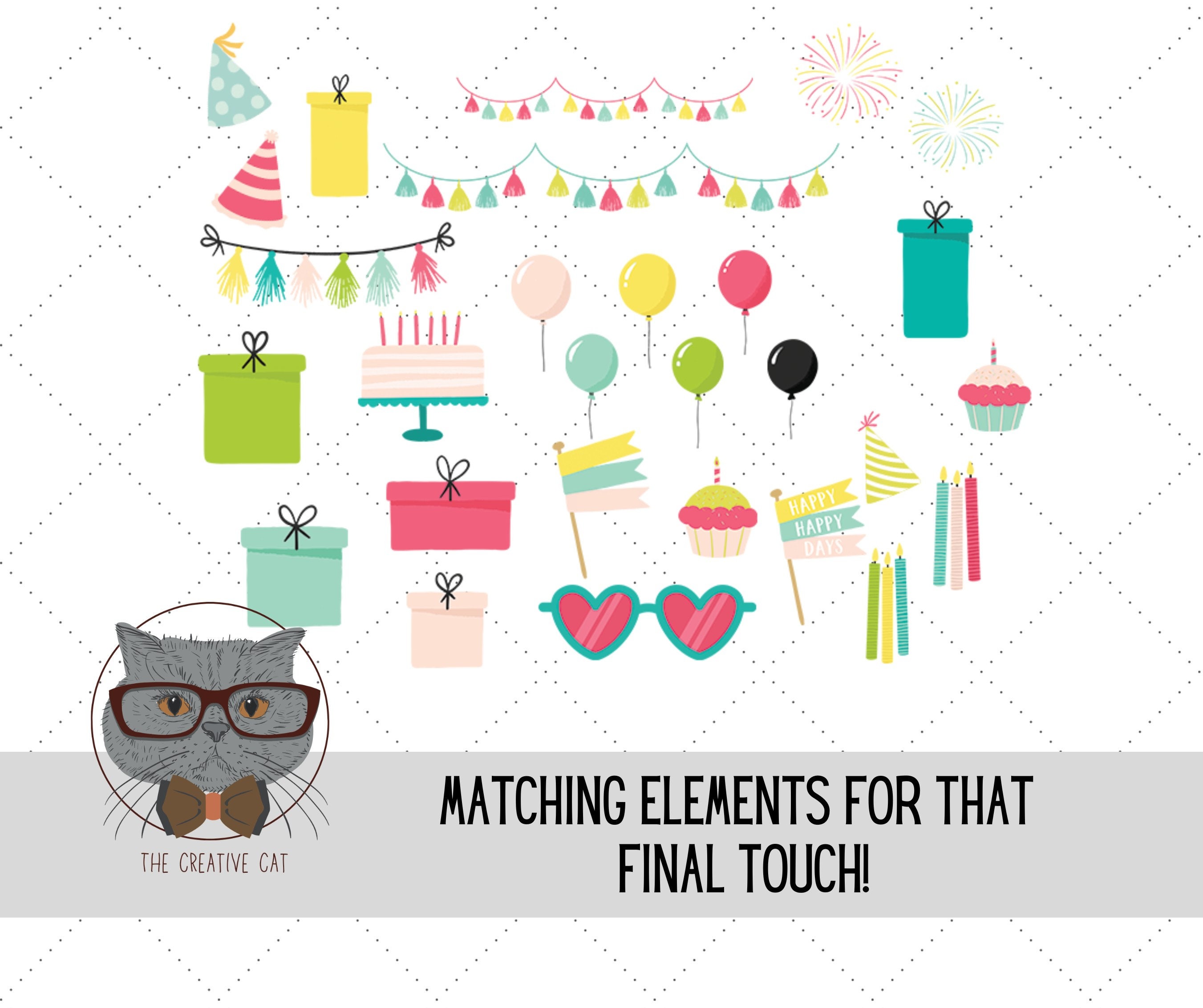 Birthday Alphabet Pink PNG Font Bundle, Bright Birthday Party Letters ...