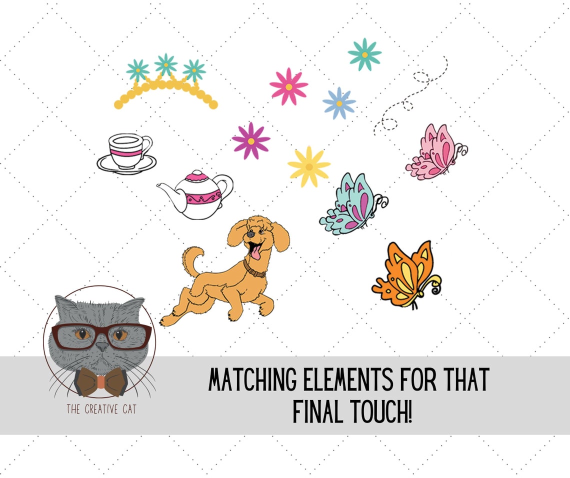 Fancy Alphabet PNG Font Bundle, Cute Tea Party Font, Nancy Font ...