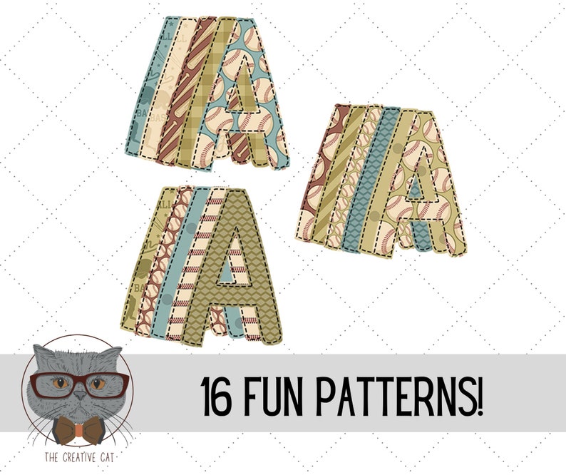 Vintage Baseball Alphabet PNG Font Bundle, Baseball Softball Letters ...