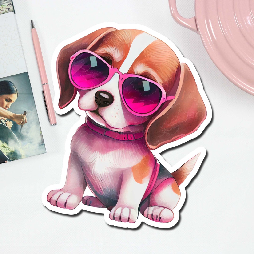Beagle Sticker for Laptop, Dog Stickers, Cute Puppy Stickers ...
