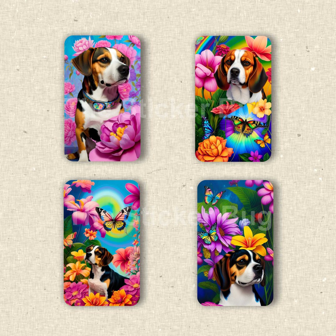 Beagle Dog Print Sticker Pack Waterproof Vinyl Decal for - Etsy
