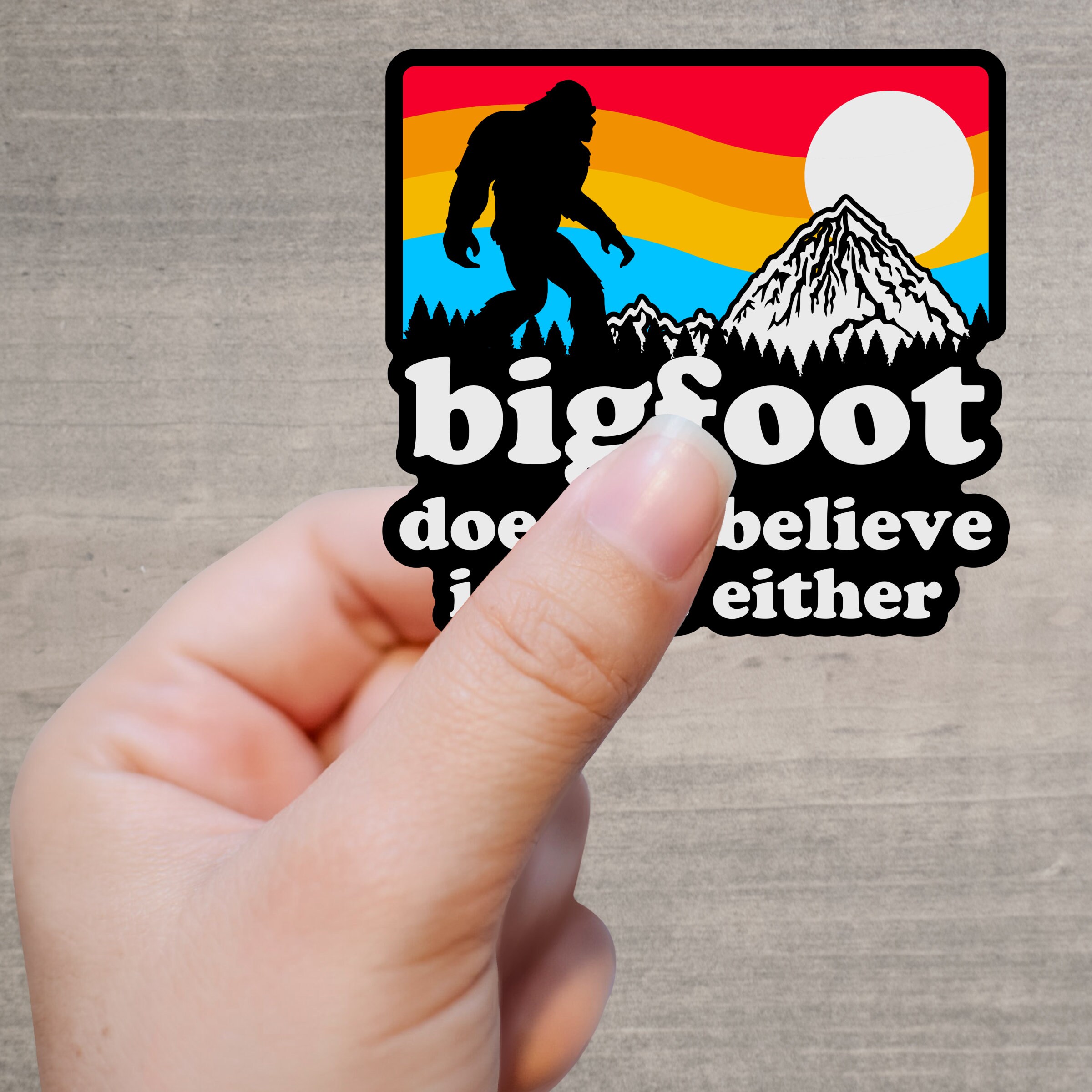 Bigfoot Sticker Waterproof Vinyl Sticker Full Color - Etsy