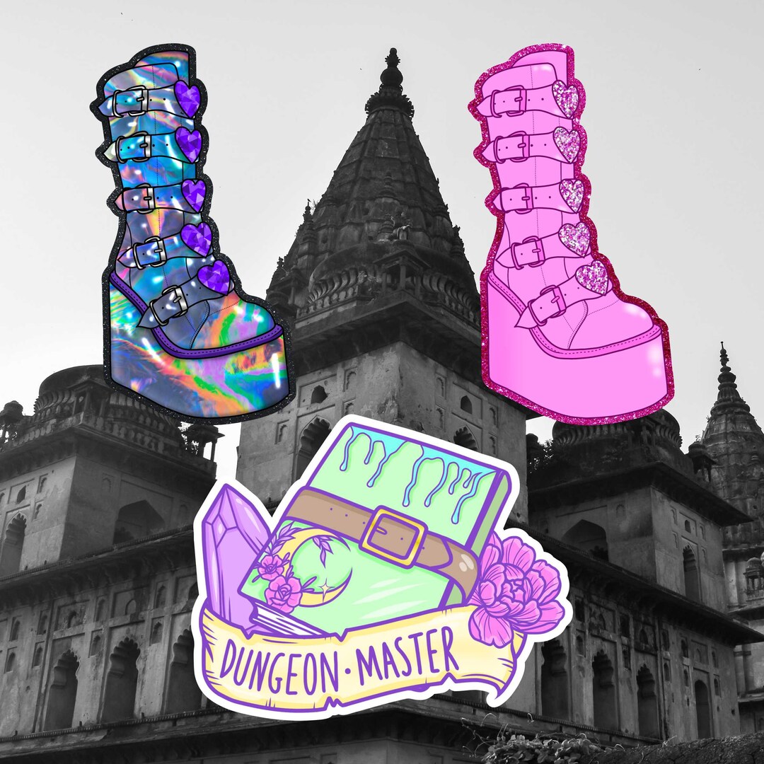 Goth Boots Waterproof Vinyl Sticker for Water Bottles, Stompy Boots ...