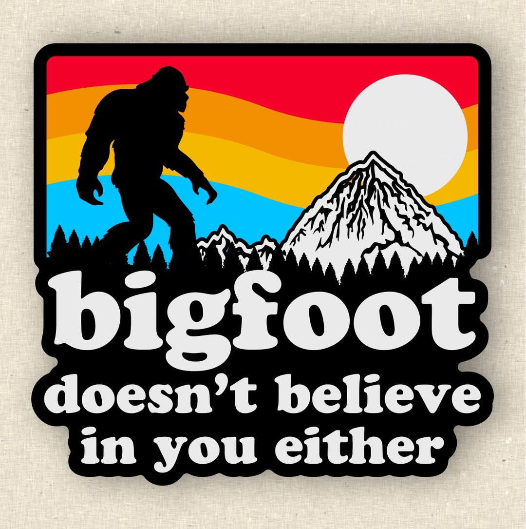Bigfoot Sticker, Waterproof Vinyl Sticker, Full Color Sasquatch Decal ...