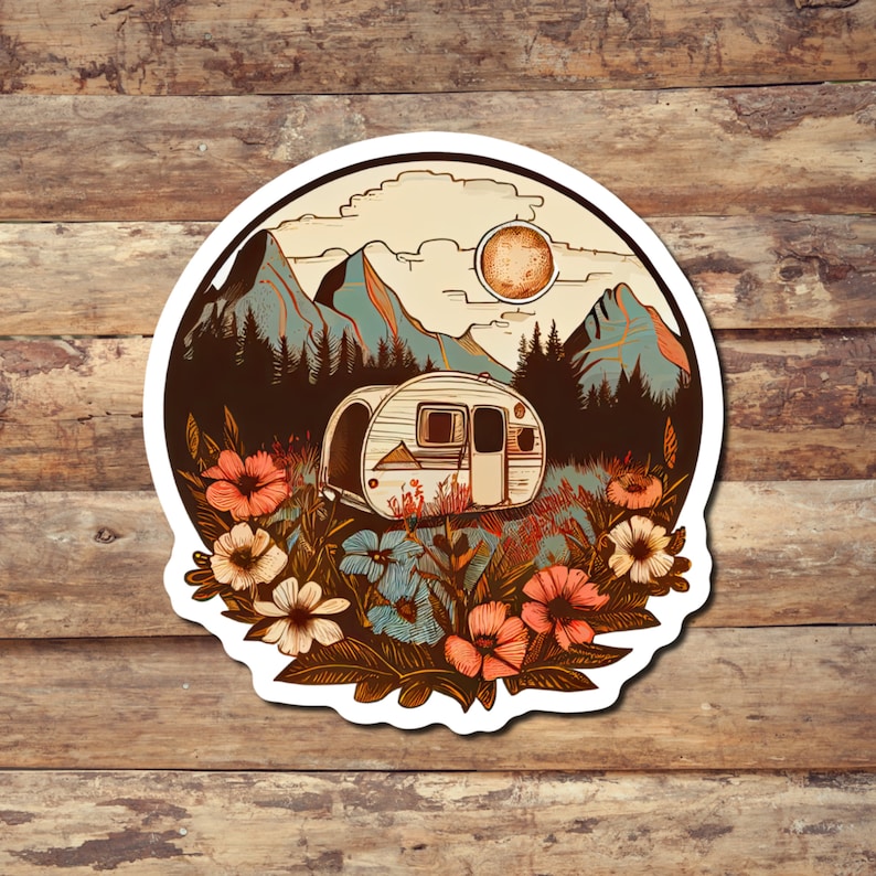 Camping Stickers Retro Camper Decal Vintage Camping Sticker - Etsy