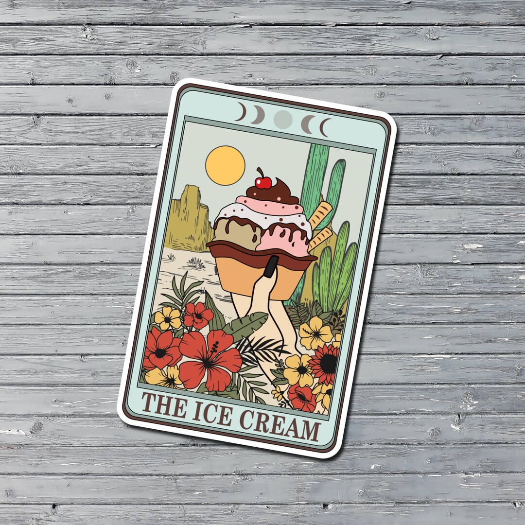 Ice Cream Tarot Card Sticker, Waterproof Vinyl Decal - Etsy