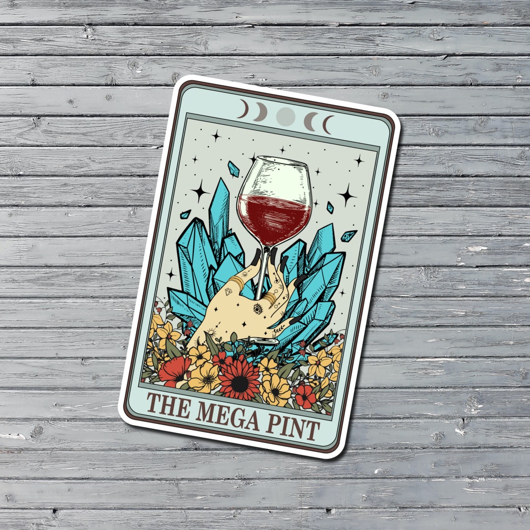 Mega Pint Wine Glass Sticker, Tarot Card Stickers, Skeleton Sticker ...