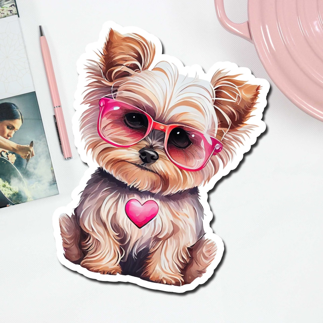 Yorkshire Terrier Vinyl Sticker, Yorkie Mom Sticker for Tumbler ...